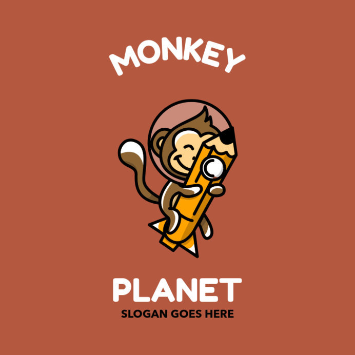 Placeit - Logo Template Featuring a Cute Monkey With an Astronaut Helmet