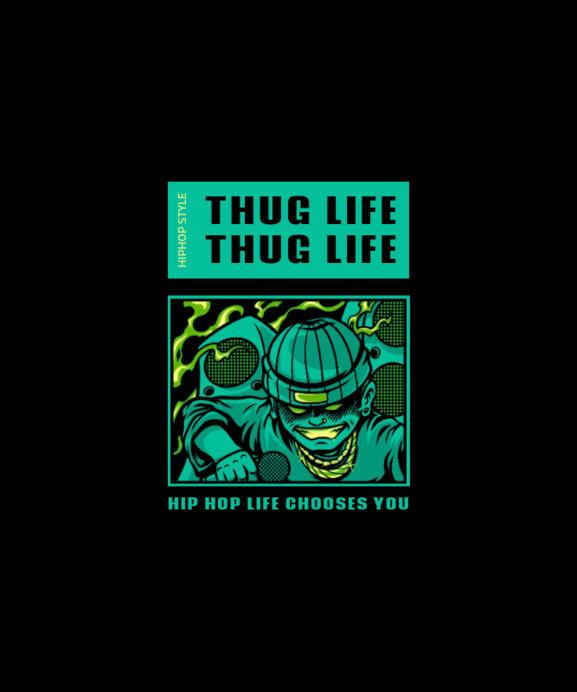 Placeit - Hip-Hop T-Shirt Design Creator with the Graphic of a Rapper