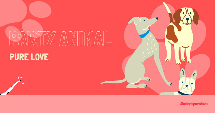 Placeit - Facebook Post Maker with Dog Illustrations of an Animal Party