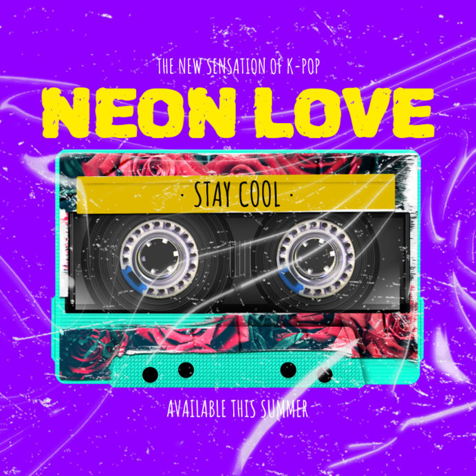 Placeit - Glam Rock-Vibe Album Cover Design Maker with Neon Colors