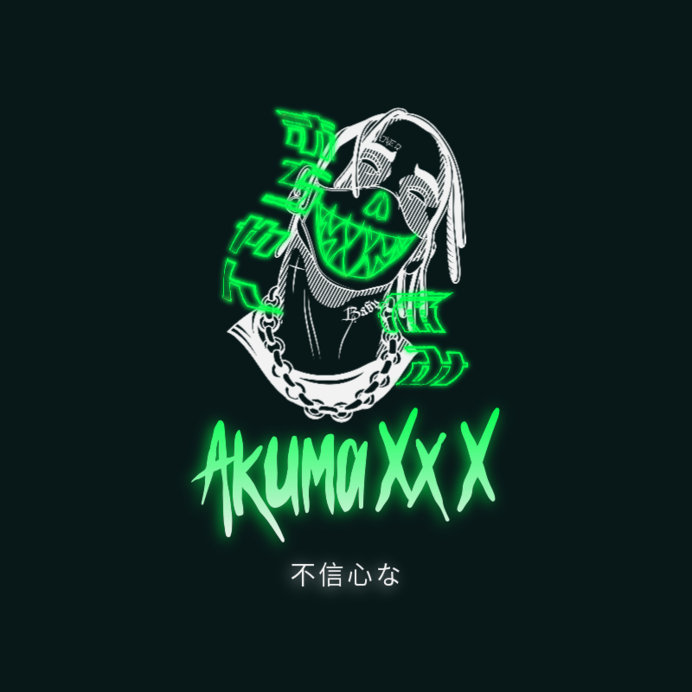 Placeit - Trap Metal Logo Creator with Neon Japanese Kanjis