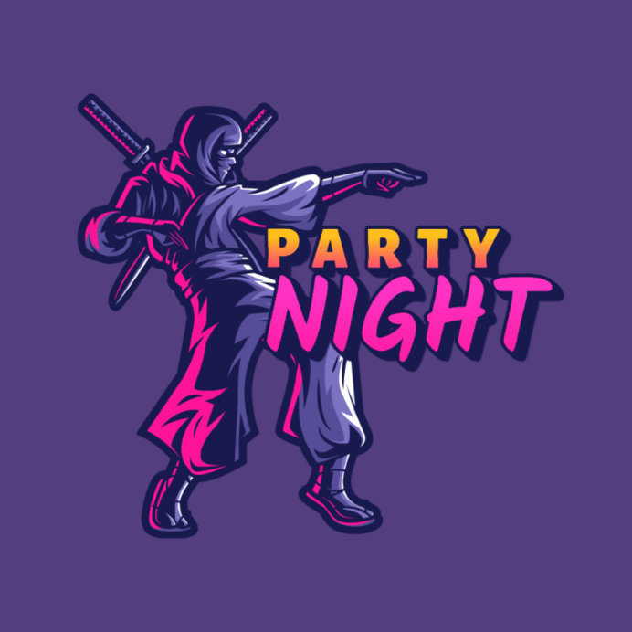 Placeit - Gaming Logo Template with a Dancing Samurai Illustration