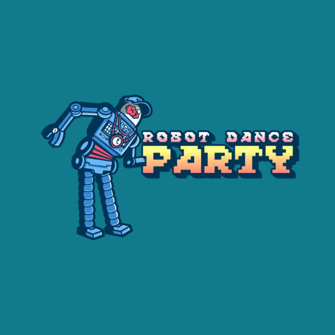 Placeit - Logo Template for Gamers Featuring a Robot Doing Its Dance