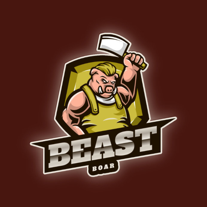 Placeit - Logo Maker with an Intimidating Pig Graphic