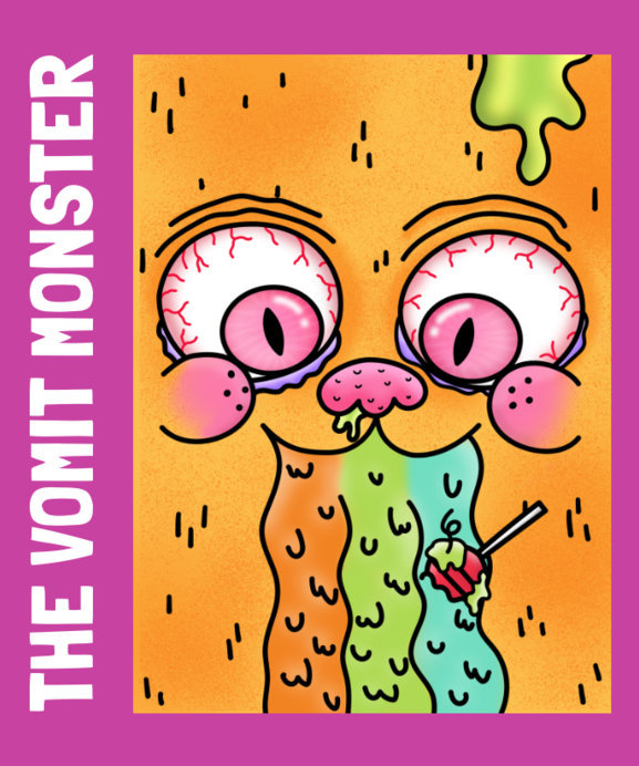 Placeit - Gross T-Shirt Design Maker with a Vomiting Monster Graphic