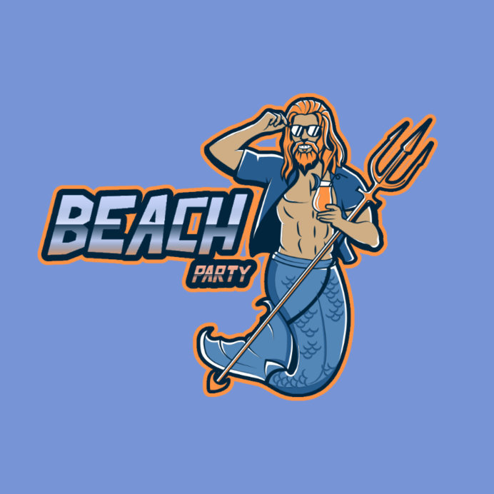 Placeit - Gaming Logo Maker Featuring a Modern Sea God Character