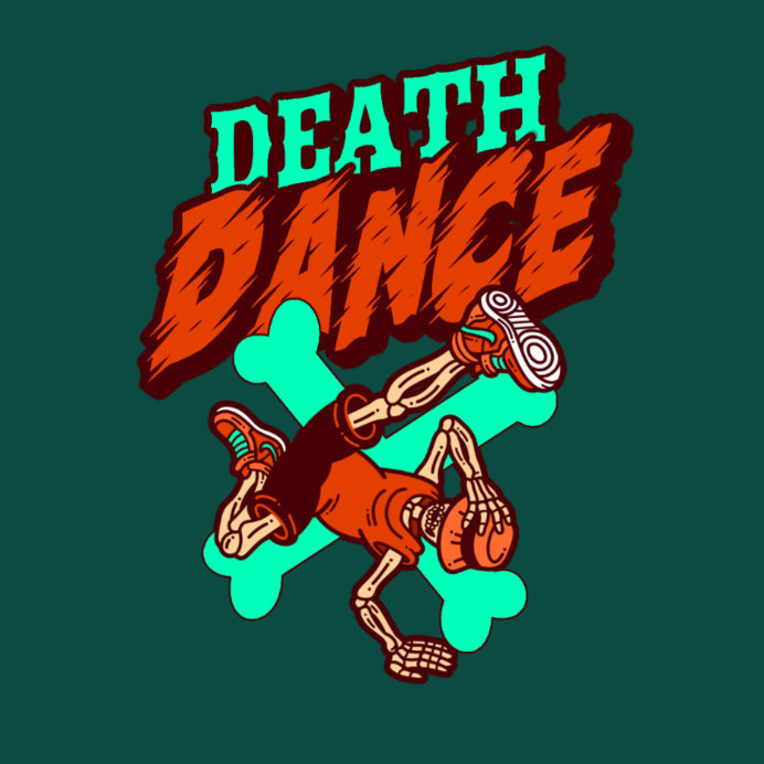 Placeit - Logo Maker Featuring a Breakdancing Skeleton Cartoon