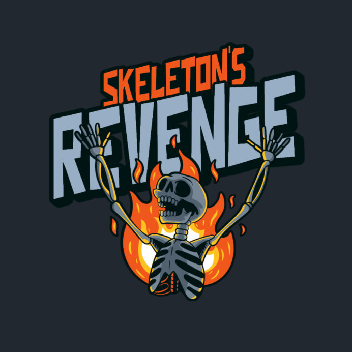 Placeit - Logo Maker for an Apparel Line Featuring a Skeleton on Fire