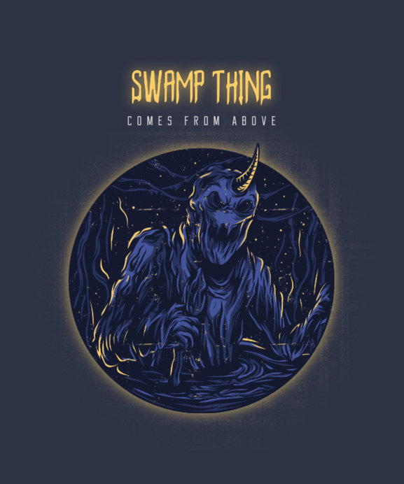 Placeit - T-Shirt Design Maker Featuring a Swamp Monster Illustration