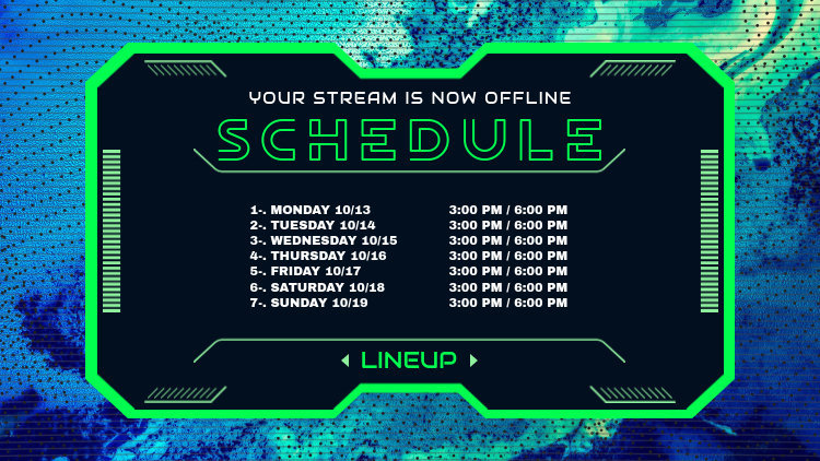 Placeit - Twitch Banner Template for a Music Streaming Schedule or Lineup
