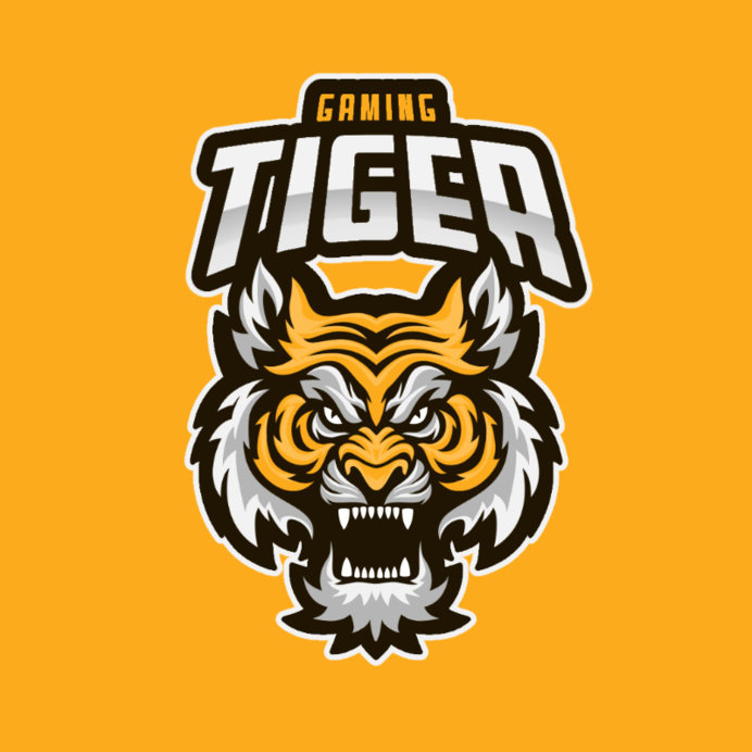 Placeit - Illustrated Gaming Logo Template Featuring a Roaring Tiger