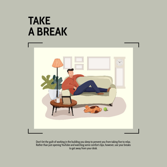 Placeit - Relaxed Instagram Post Creator Suggesting to Take a Break ...