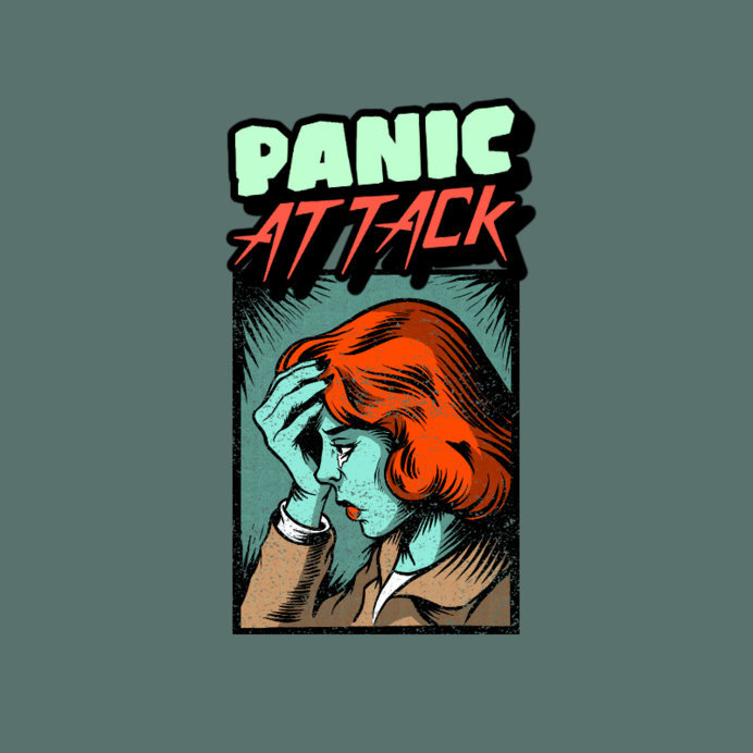 Placeit - Illustrated Logo Maker Featuring a Woman Having a Panic Attack