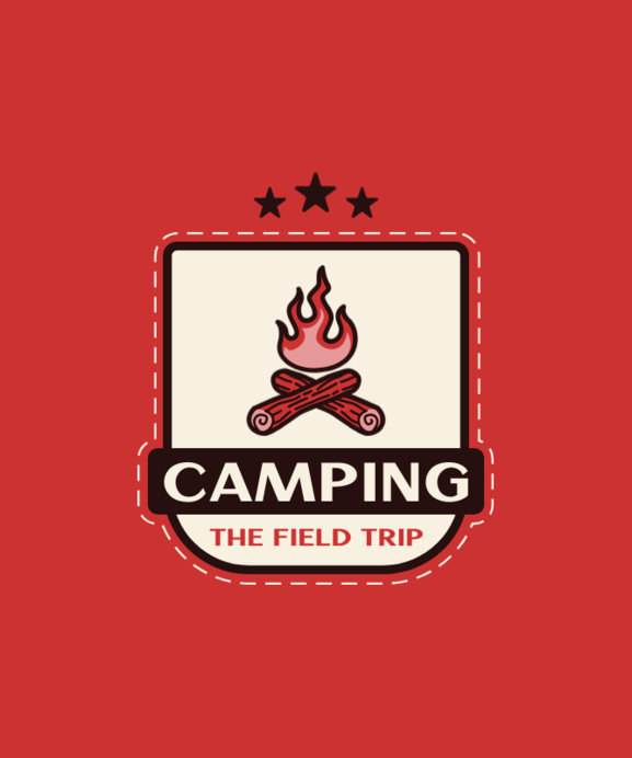 Placeit - T-Shirt Design Generator with a Bonfire Graphic for a Summer Camp