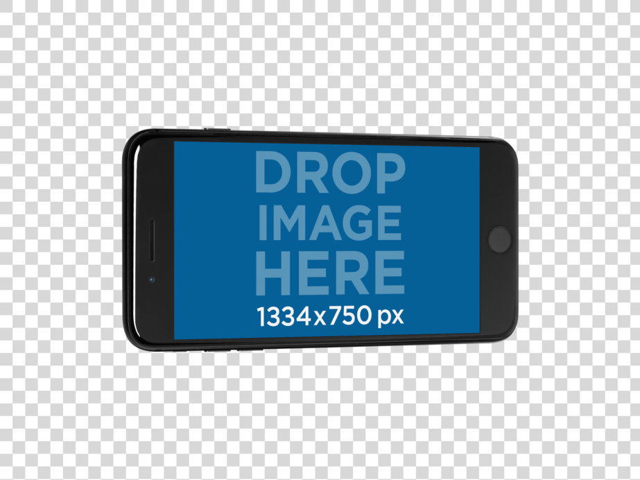 Placeit - Black iPhone 7 Plus Floating Over A Transparent Background ...