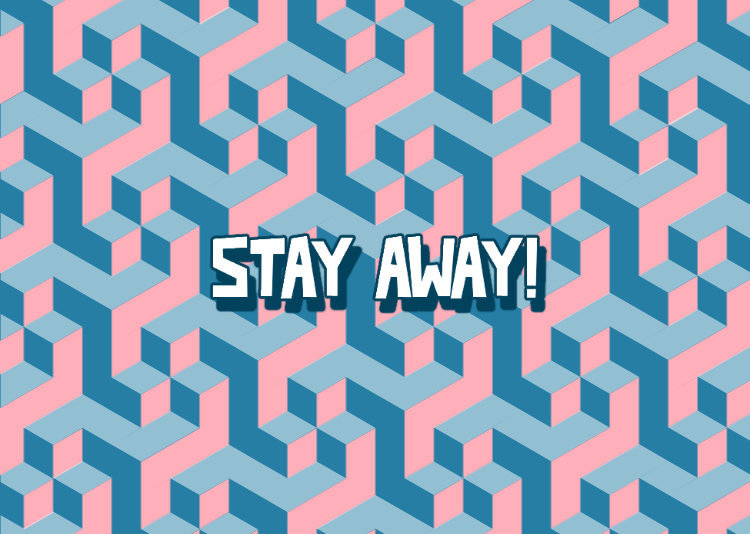 Placeit - Face Mask Design Maker Featuring a Stay Away Text