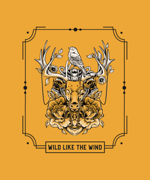 Placeit - Cool T-Shirt Design Maker Featuring a Robotic Buck