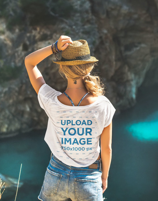 Placeit - Back-View Mockup of a Woman Wearing a Crop Top