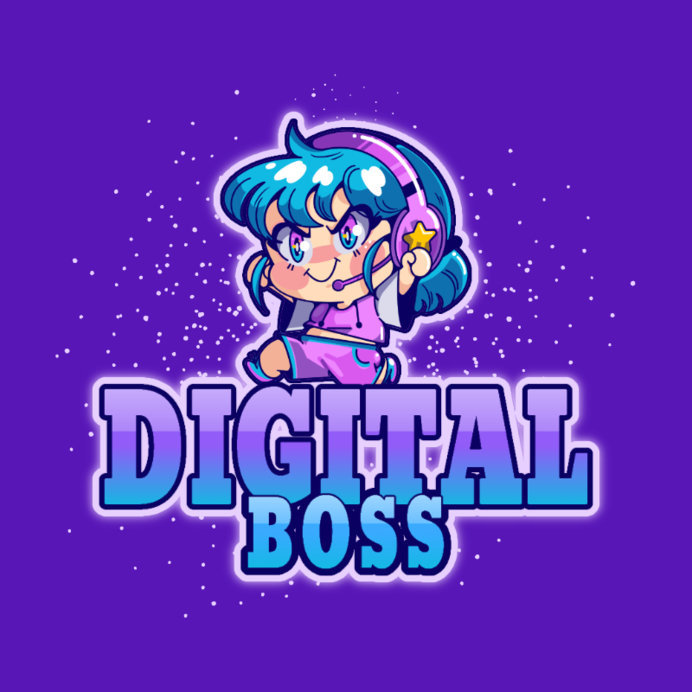 Placeit - Gaming Logo Template Featuring Chibi Anime-Style Characters
