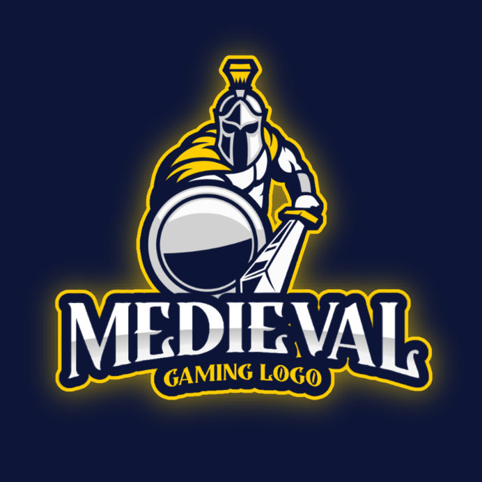 Placeit - Logo Template for a Gaming Team Featuring a Medieval Warrior