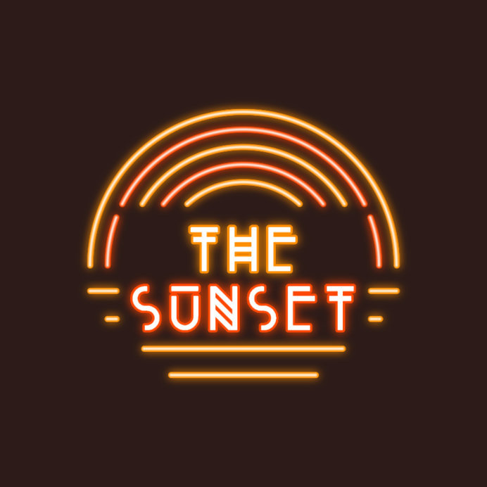 Placeit - Neon-Themed Logo Generator with a Sunset Graphic