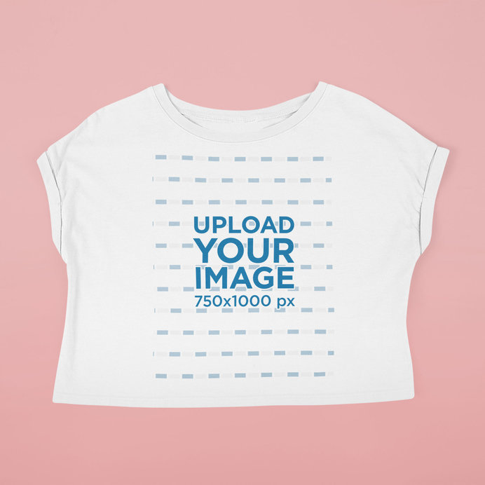 Placeit - Mockup of a Flat Laid Crop Top Tee