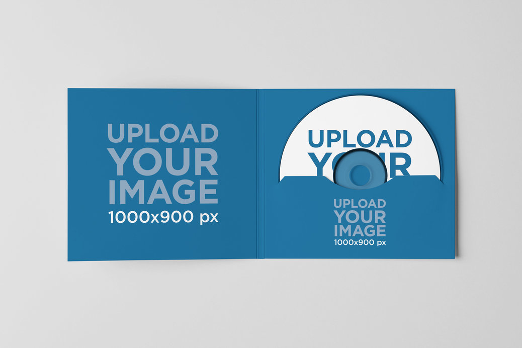 Placeit - Mockup of a Digipack with a CD Inside