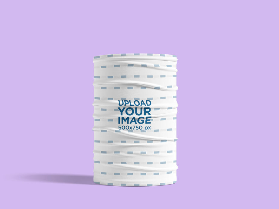 Placeit - Tubular Bandana Mockup Featuring a Solid Color Backdrop