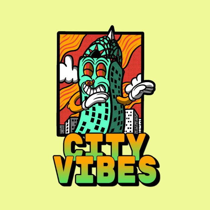 Placeit - Psychedelic Logo Generator Featuring a Trippy Building