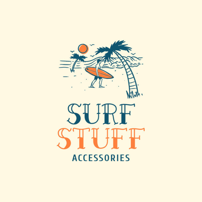 Placeit - Logo Generator for a Surf Apparel Brand Featuring a Tropical ...