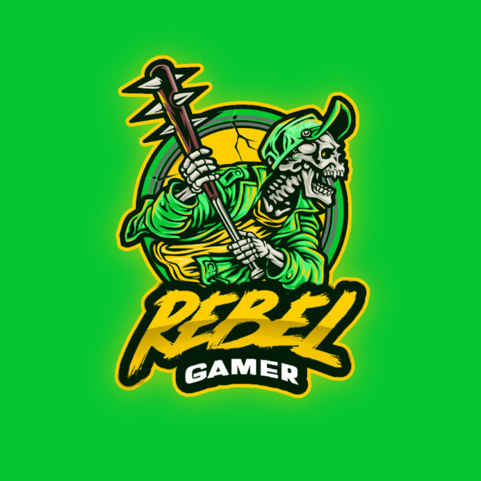 Placeit - Gaming Logo Creator Featuring a Rebel Skeleton Character