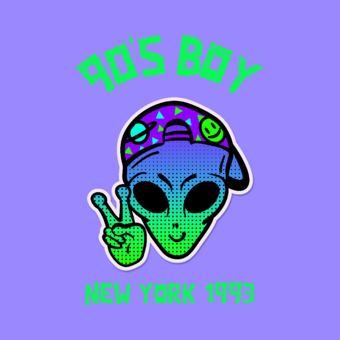 Placeit - Streetwear Logo Template Featuring a Retro Alien