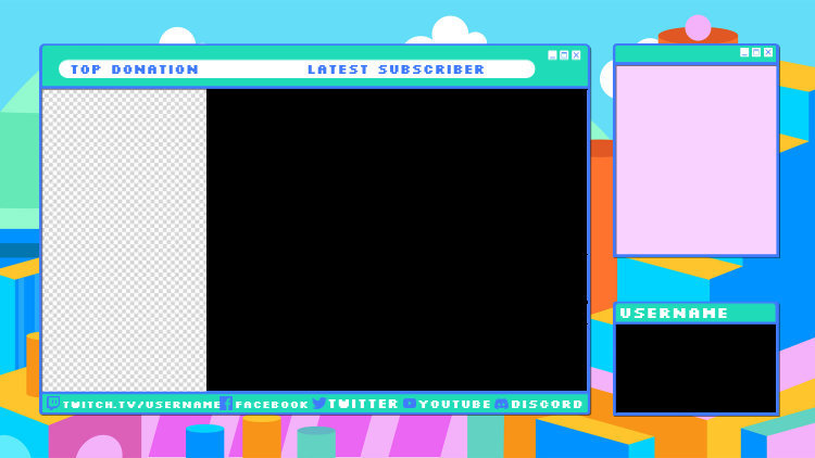 Placeit - Twitch Overlay Template Featuring a Multiple Webcams Design
