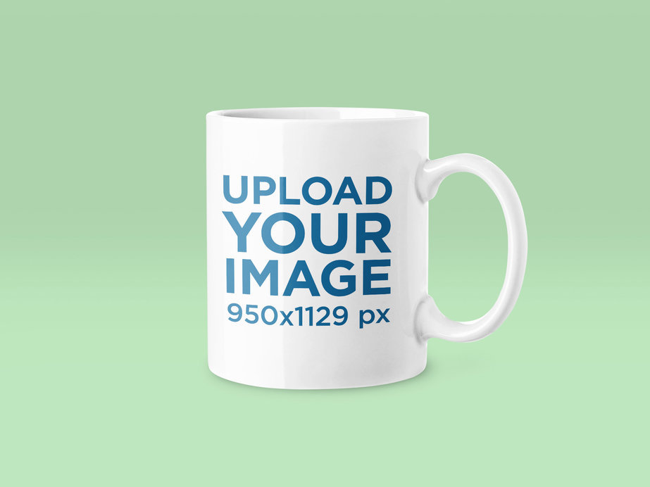Placeit - 11 oz Mug Mockup Featuring a Plain Color Backdrop