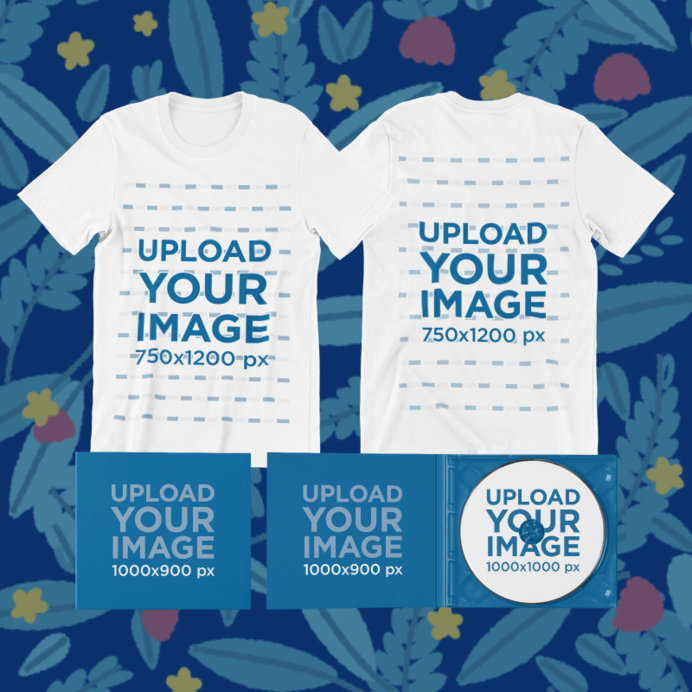 Placeit - Merch Bundle Mockup Including a Both Sides-View of a T-Shirt ...