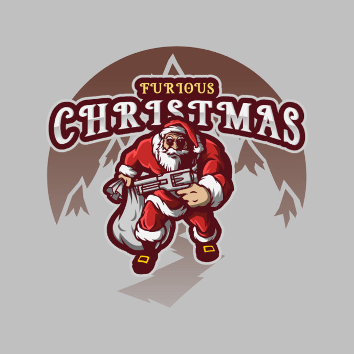 Placeit - Christmas-Themed Gaming Logo Maker with an Armed Santa Graphic