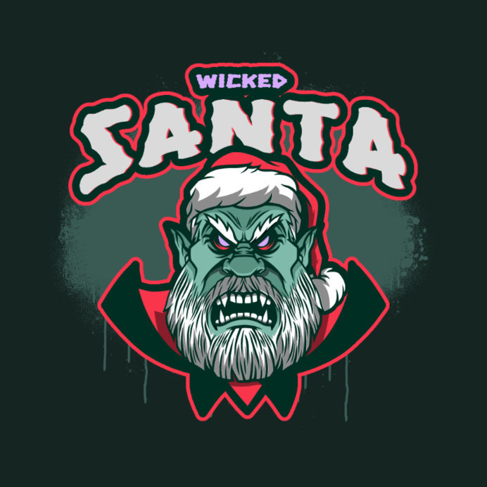 Placeit - Gaming Logo Maker Featuring a Monstrous Santa Claus
