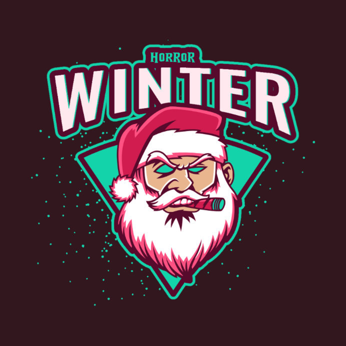 Placeit - Gaming Logo Template Featuring an Aggressive Santa Claus Graphic