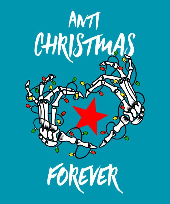 Placeit - Anti-Christmas T-Shirt Design Maker Featuring a Skeleton ...