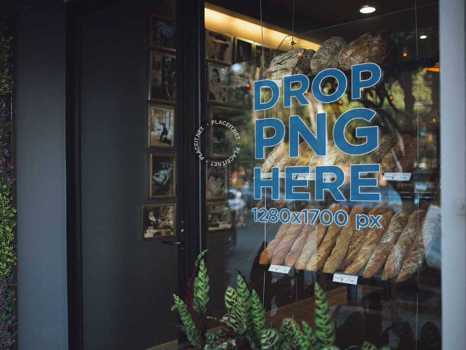 Placeit - Window Decal On a Bakery Store Mockup