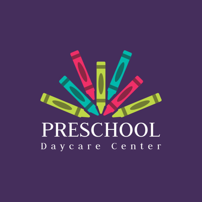 Placeit - Logo Template for a Daycare Center Featuring Colorful Crayon ...