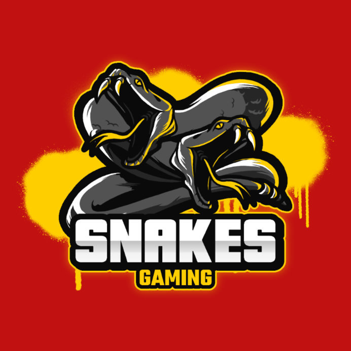 Placeit - Gaming Logo Creator Featuring Two Dark Snakes