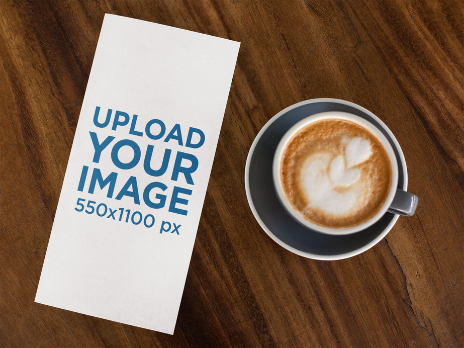 Placeit - Coffee Shop Menu Lying Next to a Latte Coffee Template