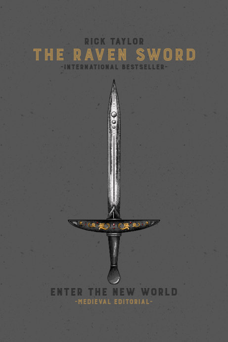 Placeit - Book Cover Design Maker Featuring a Medieval Sword Illustration
