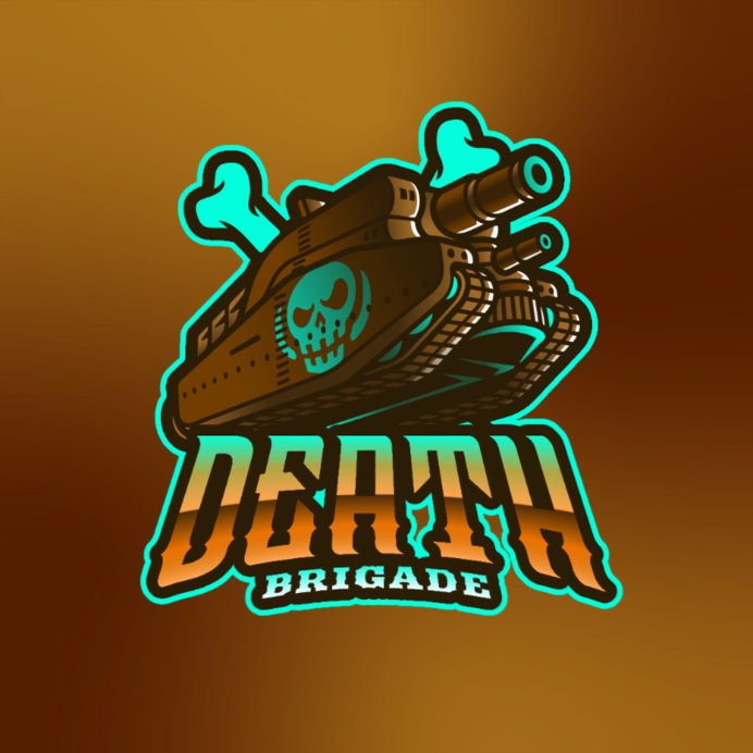 Placeit - Gaming Logo Maker Featuring a War Tank with a Skull