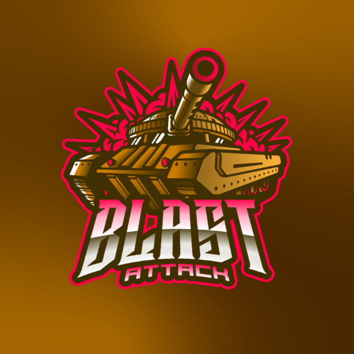 Placeit - Online Logo Maker for a Gaming Squad Featuring a Battle Tank ...