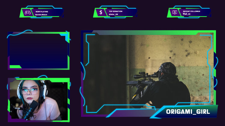 Placeit - Gaming Twitch Overlay Maker Featuring Colorful Graphics