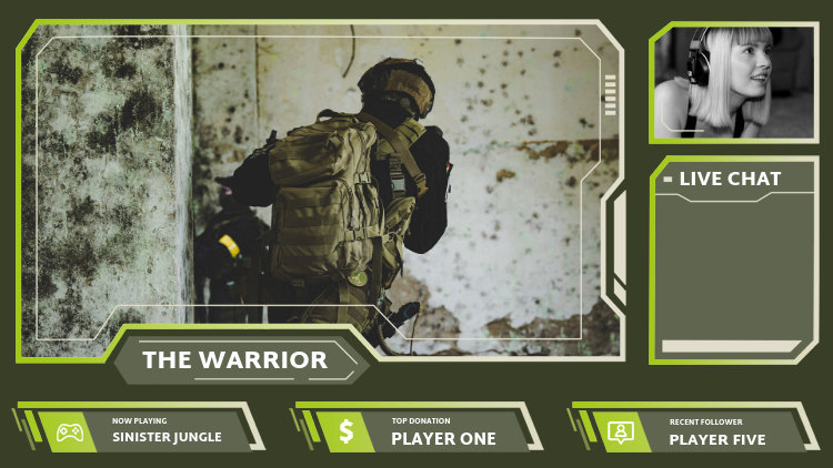 Placeit - Twitch Overlay Design Maker with a Military Style