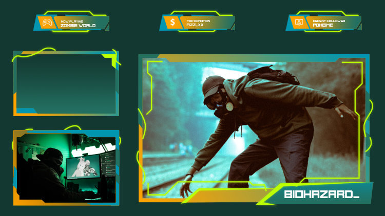 Placeit - Twitch Overlay Template for Survival Horror Games