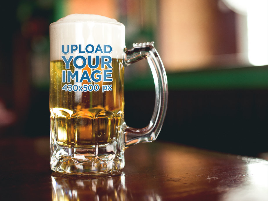 Placeit - Beer Mug Template at a Bar